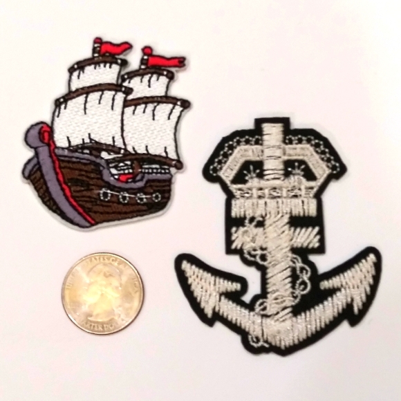 Accessories | Pirate Ship Anchor Embroidered Iron On Patches | Poshmark